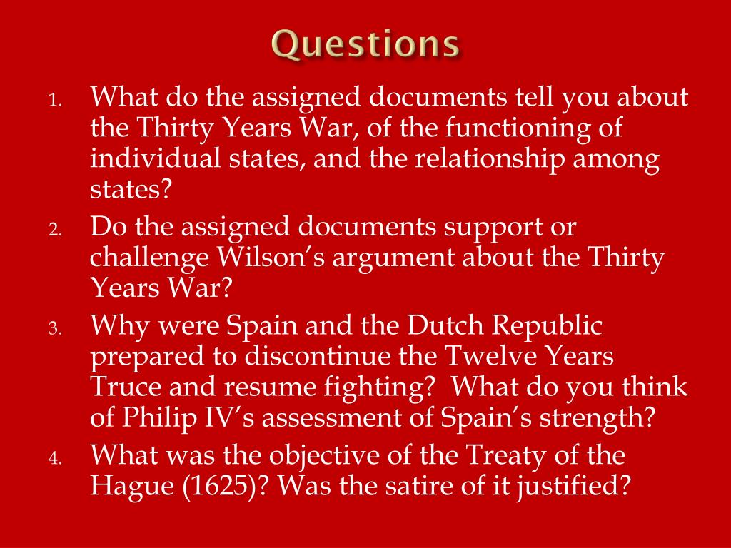 PPT - Insights into the Thirty Years War: State Dynamics and Diplomatic ...