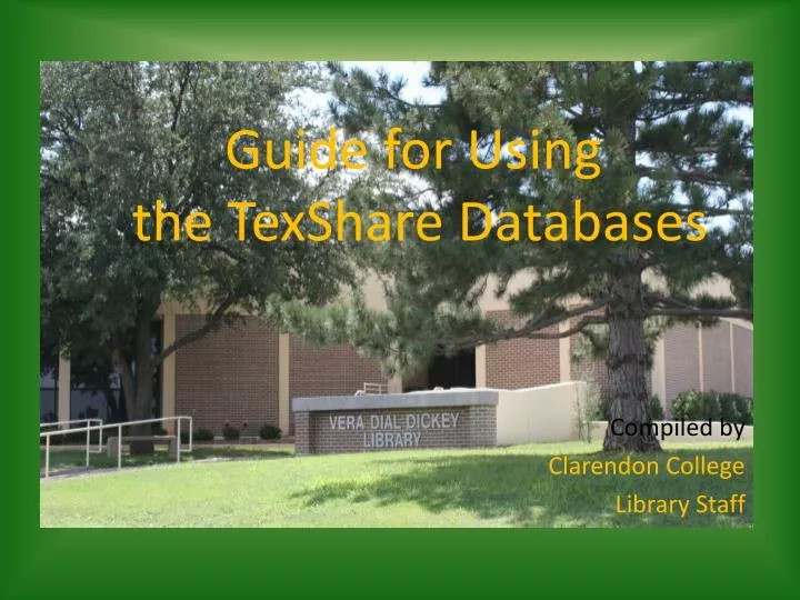PPT - Guide for Using the TexShare Databases PowerPoint Presentation ...