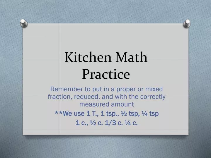PPT - Kitchen Math Practice PowerPoint Presentation, free download - ID ...