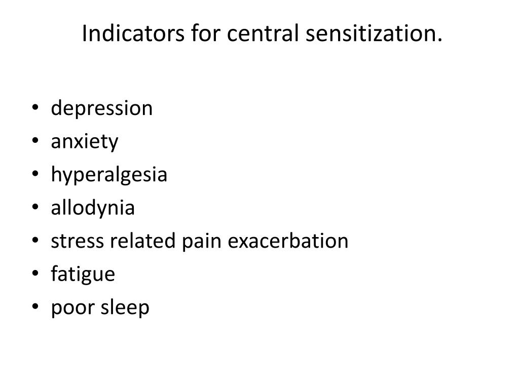 PPT - Central Sensitization: Clinical Implications for Chronic Head and ...