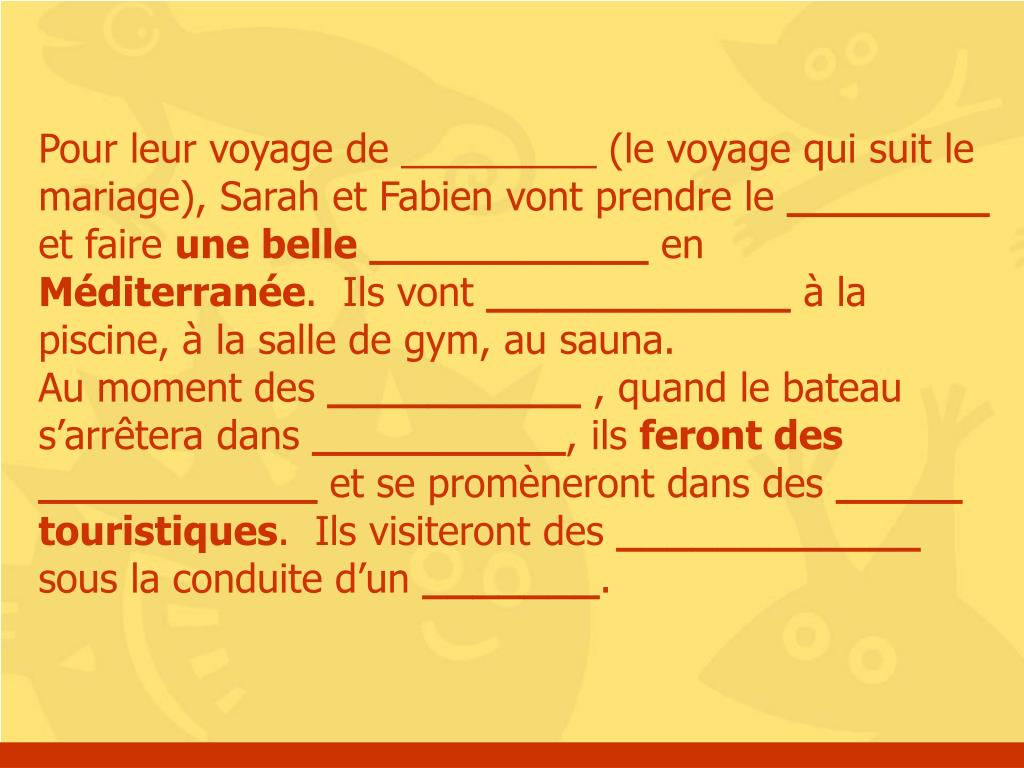 PPT - Le vocabulaire du voyage PowerPoint Presentation, free download ...