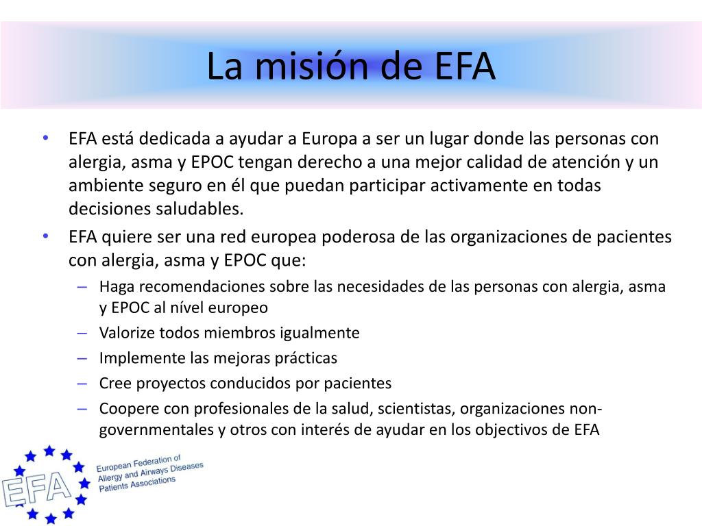 PPT - Presentaci ón de EFA y de sus actividades más recientes ...