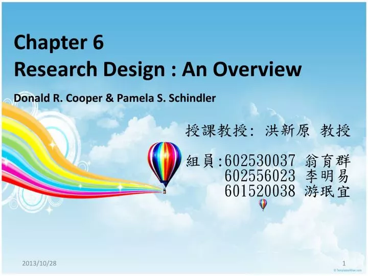 PPT - Chapter 6 Research Design : An Overview PowerPoint Presentation ...