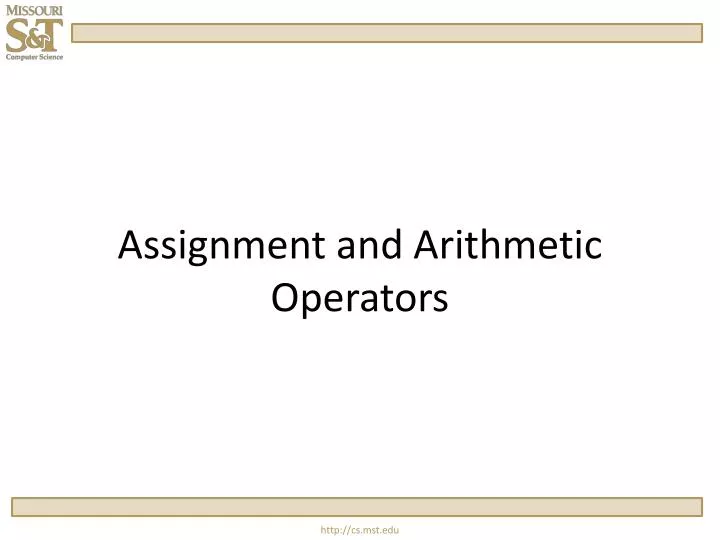 PPT - Assignment and Arithmetic Operators PowerPoint Presentation, free ...