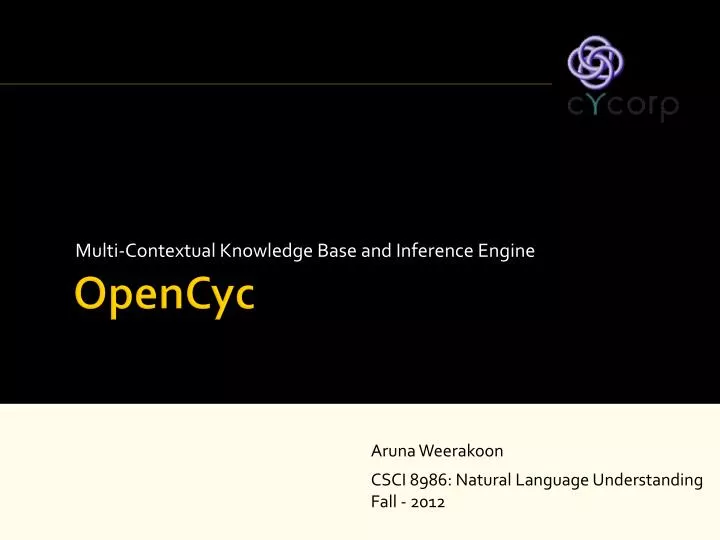 PPT - OpenCyc PowerPoint Presentation, free download - ID:2249144