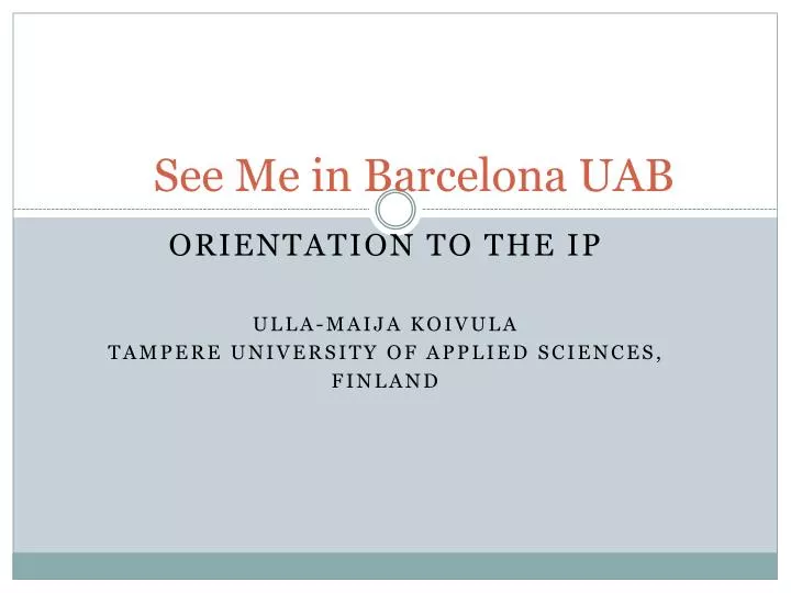 PPT - See Me in Barcelona UAB PowerPoint Presentation, free download ...