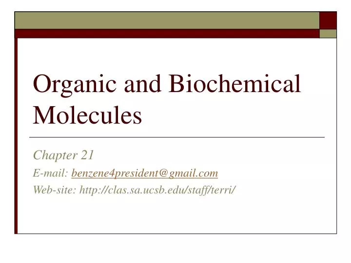 PPT - Organic and Biochemical Molecules PowerPoint Presentation, free ...