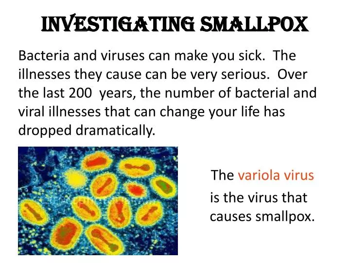PPT - Investigating Smallpox PowerPoint Presentation, free download ...