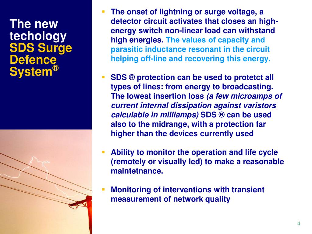 PPT - SDS ® Surge Defence System innovative electronic surge protection ...