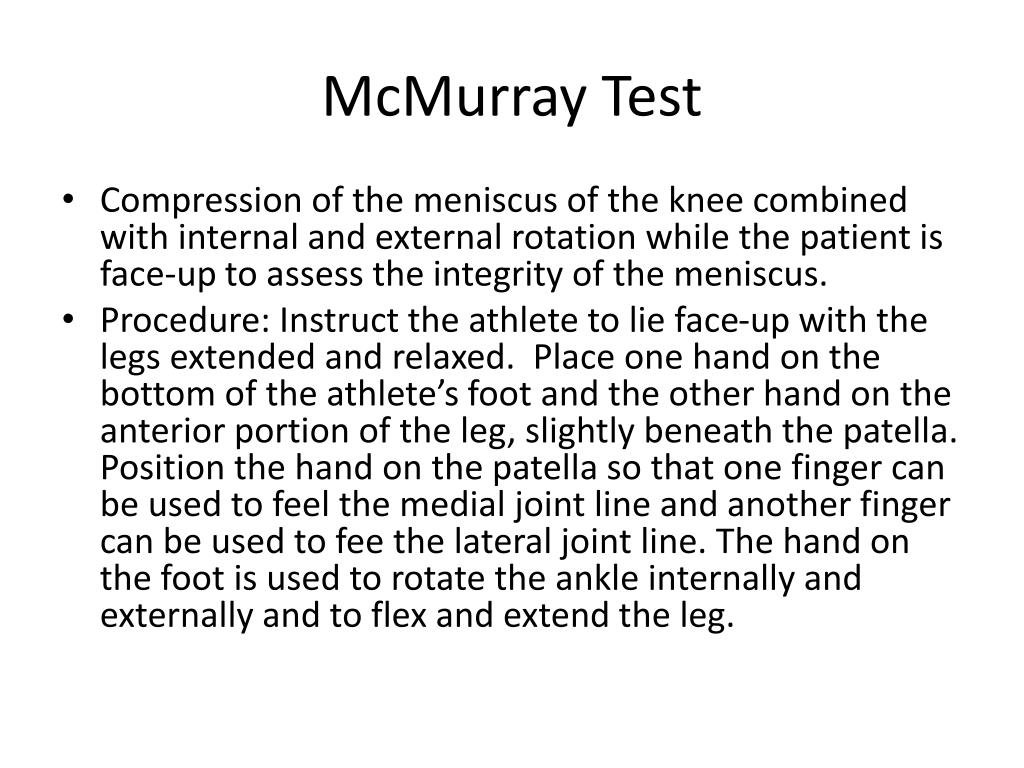 PPT - Knee Sports Medicine Tests PowerPoint Presentation, free download ...