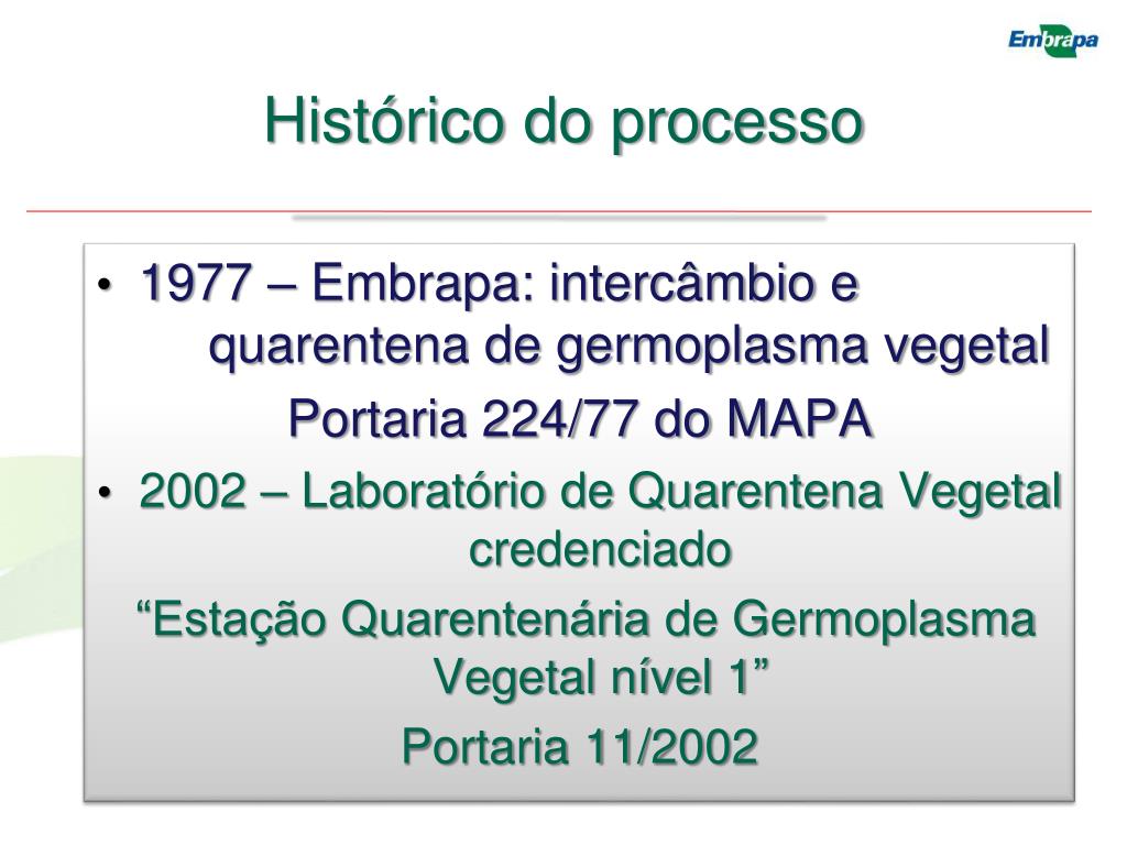 PPT - Quarentena de germoplasma vegetal para pesquisa no Brasil ...