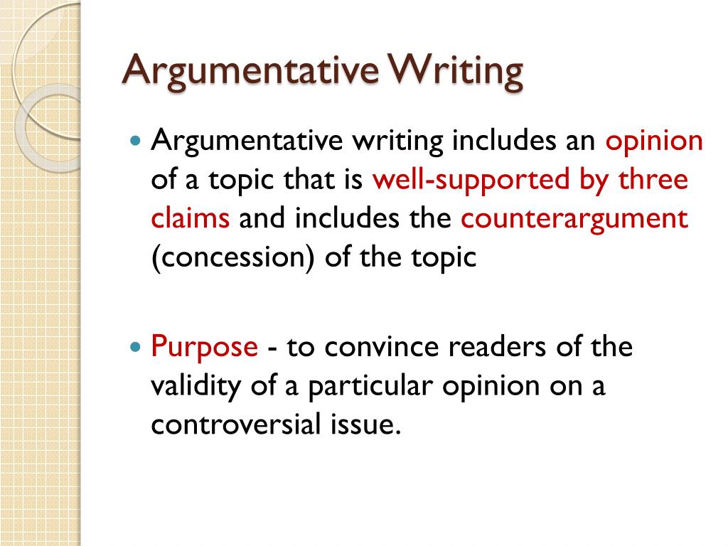 PPT Argumentative Writing PowerPoint Presentation Free Download ID