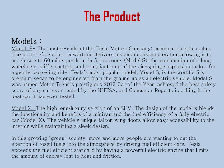 PPT - TESLA MOTORS PowerPoint Presentation - ID:2254682
