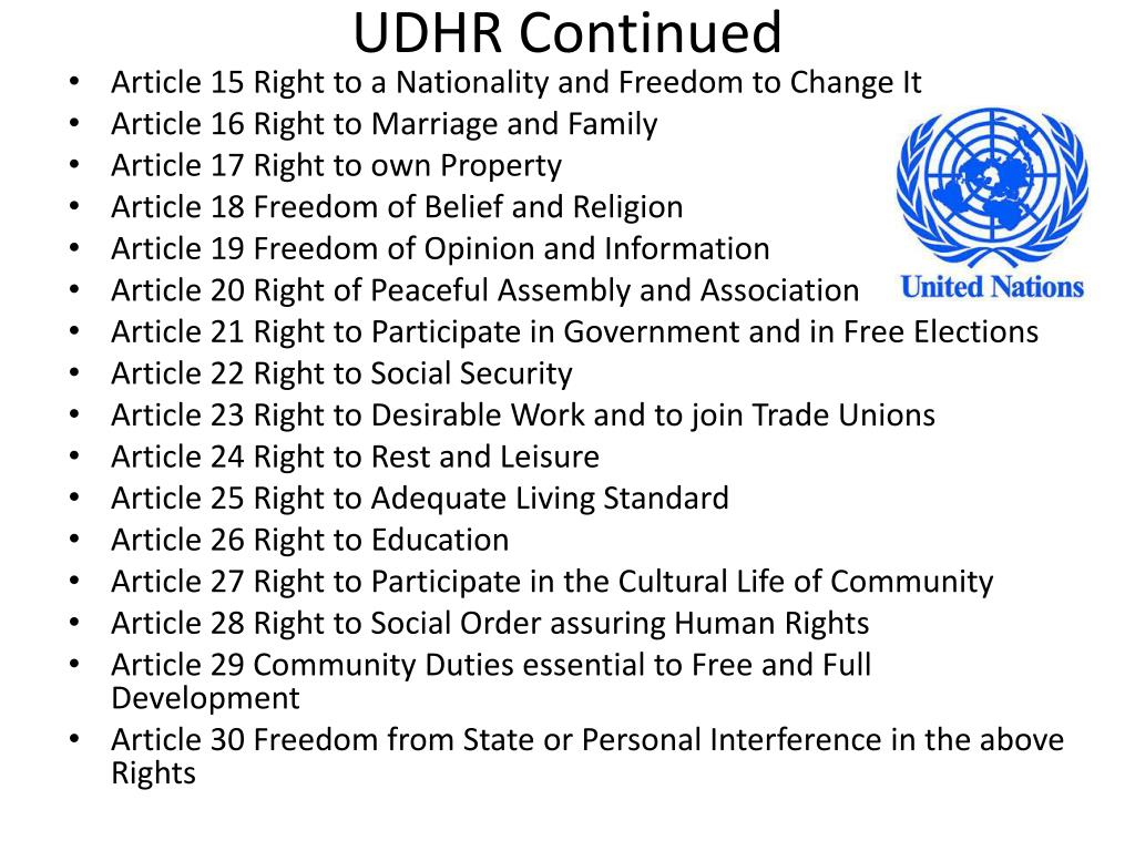 PPT - United Nations (UN) & the Universal Declaration of Human Rights ...