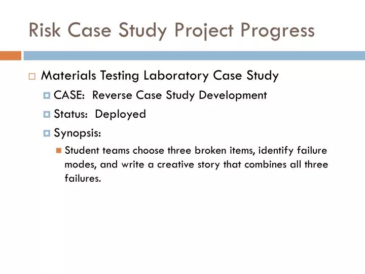 PPT - Risk Case Study Project Progress PowerPoint Presentation, free ...