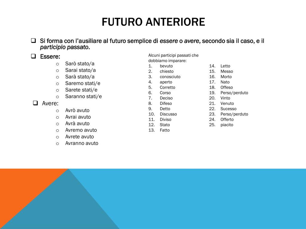 PPT - Il futuro semplice e il futuro anteriore PowerPoint Presentation - ID:2256142
