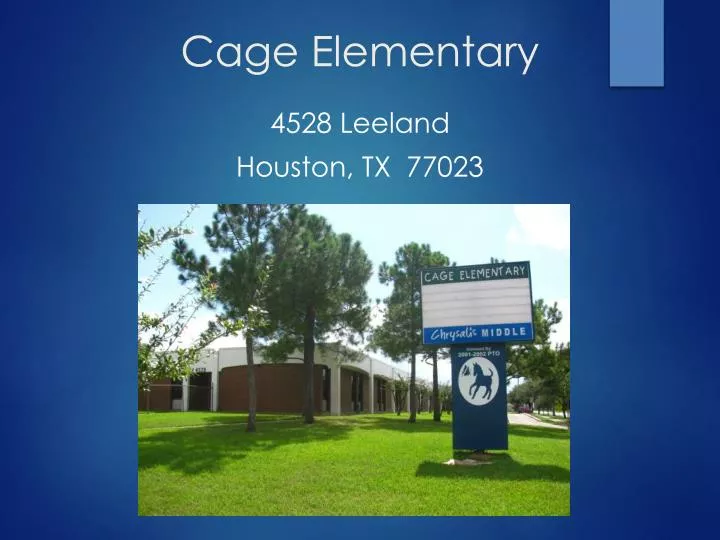 PPT - Cage Elementary PowerPoint Presentation, free download - ID:2256750