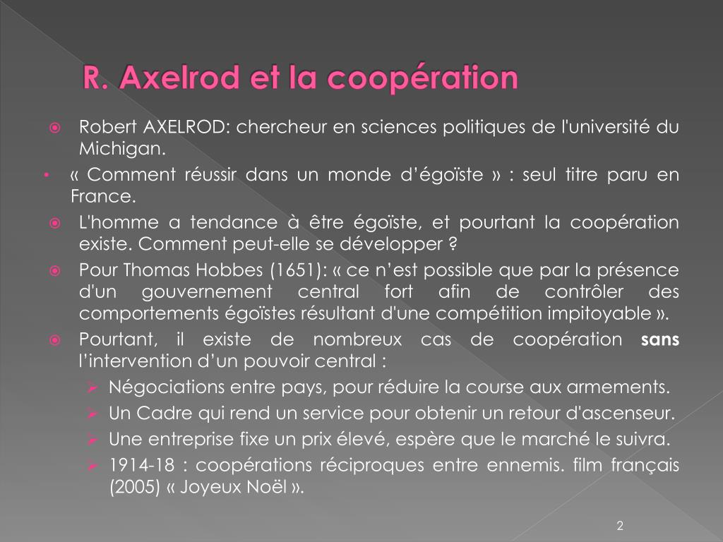 PPT - LA STRATEGIE GAGNANTE DE LA COOPERATION PowerPoint Presentation ... PPT - LA STRATEGIE GAGNANTE DE LA COOPERATION PowerPoint Presentation ...