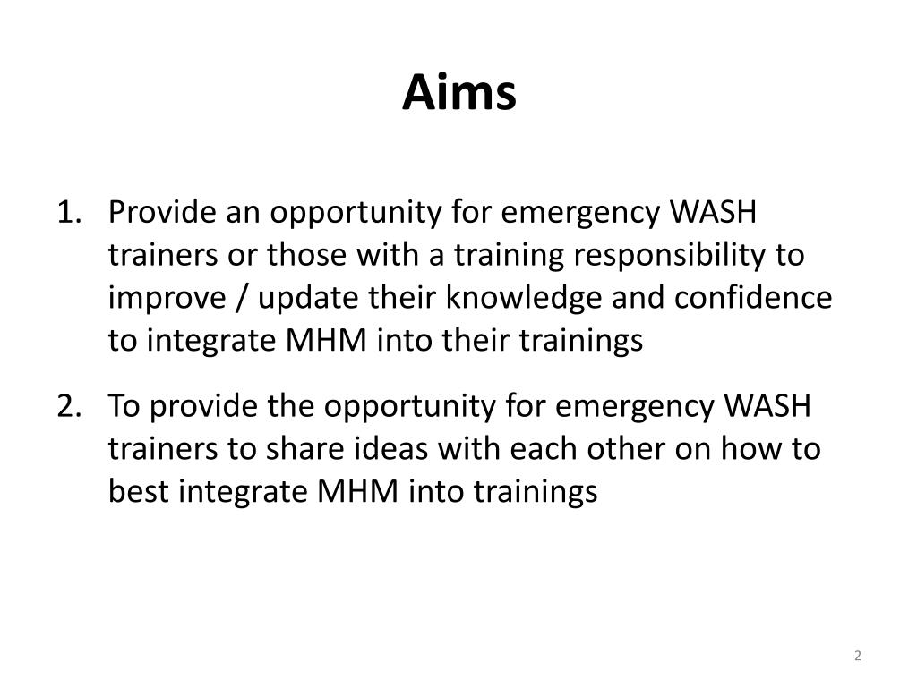 PPT - Menstrual Hygiene Management (MHM) in Emergencies for Emergency ...