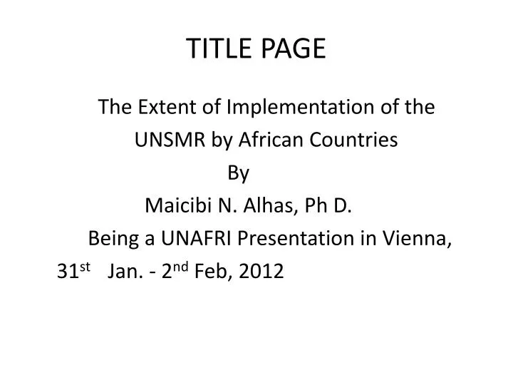 PPT - TITLE PAGE PowerPoint Presentation, free download - ID:2257389