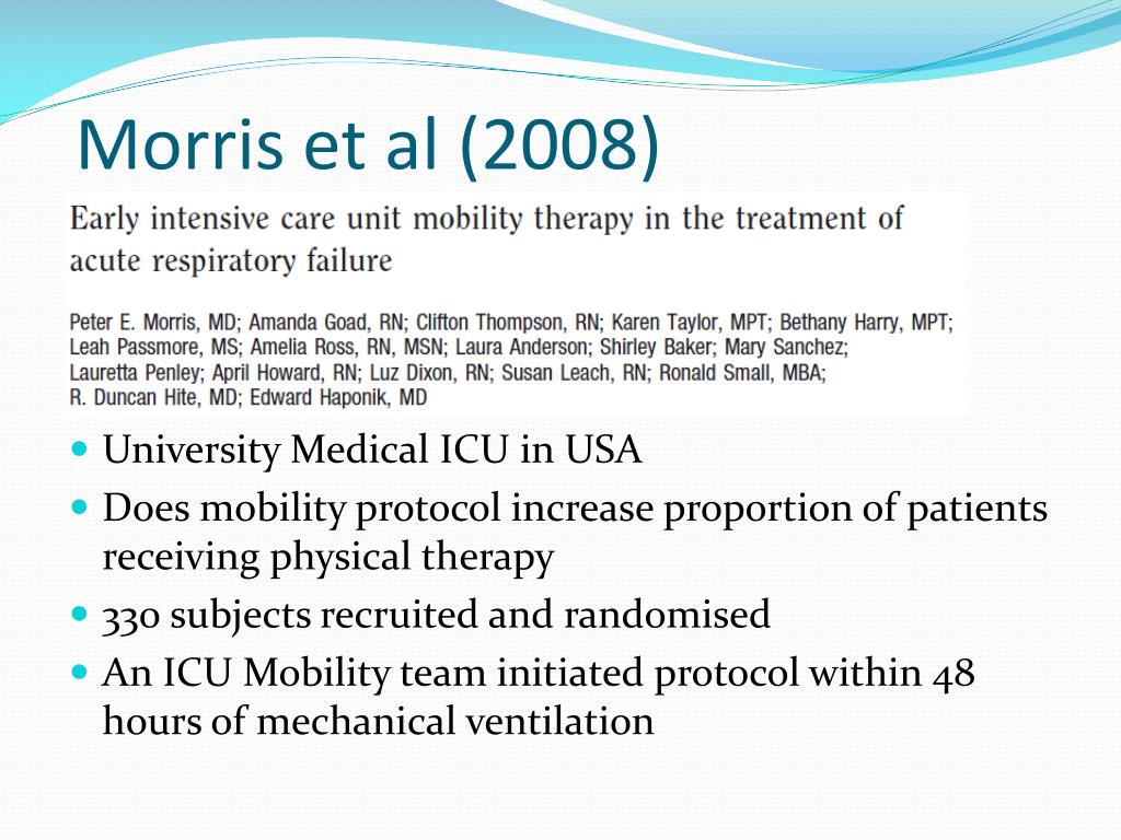 PPT - Early Rehabilitation in Critical Care – A UK perspective ...