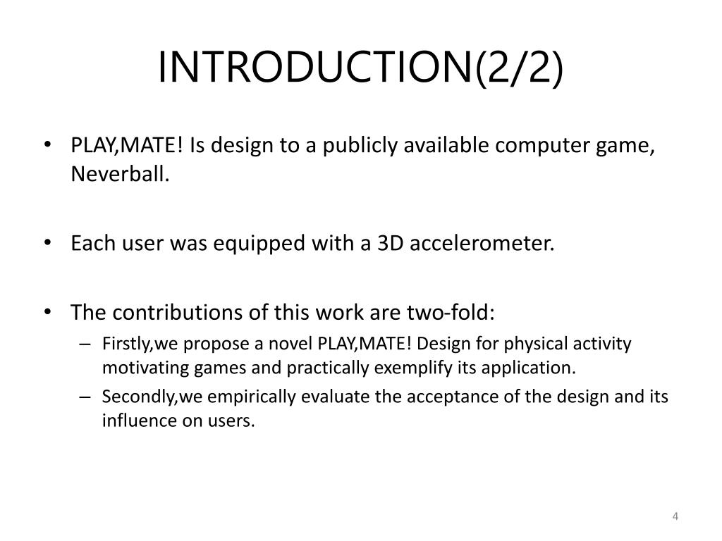 PPT - Physical Activity Motivating Games:You Can PLAY,MATE! PowerPoint ...