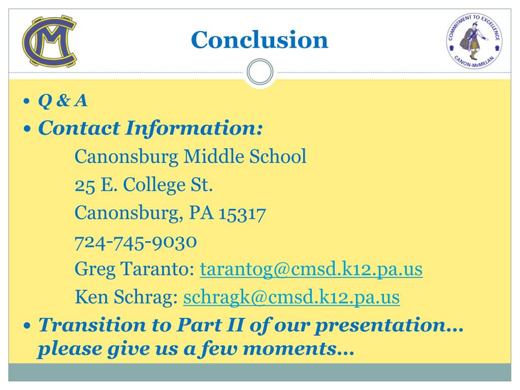 PPT - Mr . Ken Schrag Middle School Assistant Principal schragk@cmsd ...