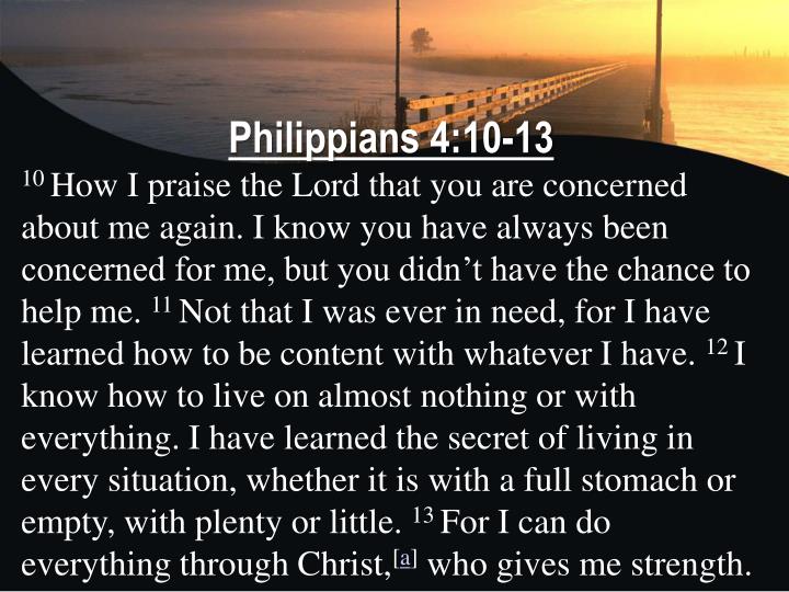 PPT - Contentment Philippians 4:10-13 PowerPoint Presentation - ID:2259018