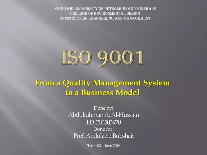 PPT - ISO 9001 PowerPoint Presentation, free download - ID:2259809