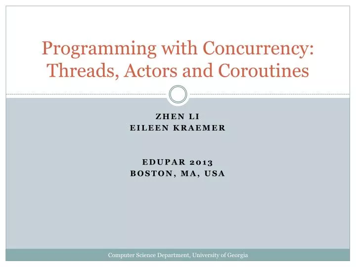 Ppt Programming With Concurrency Threads Actors And Coroutines Powerpoint Presentation Id