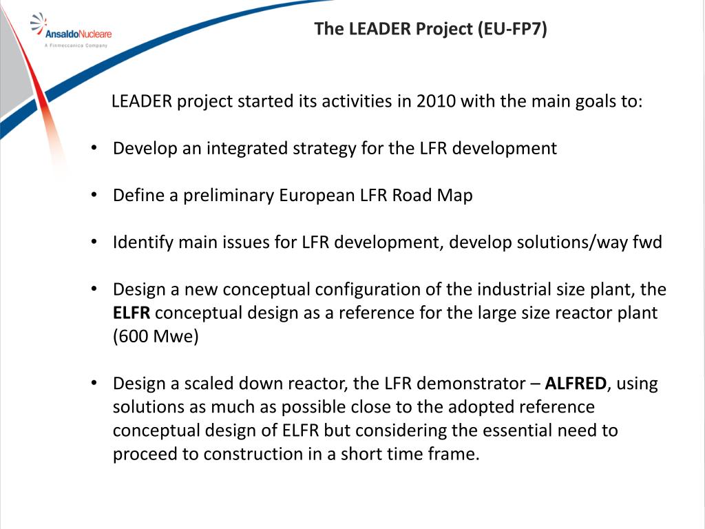 PPT - The LEADER project, the LFR road map, GIF-LFR activities and 2012 ...