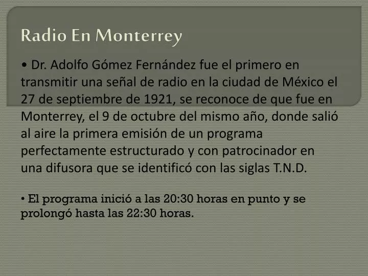PPT - Radio En Monterrey PowerPoint Presentation, free download - ID ...