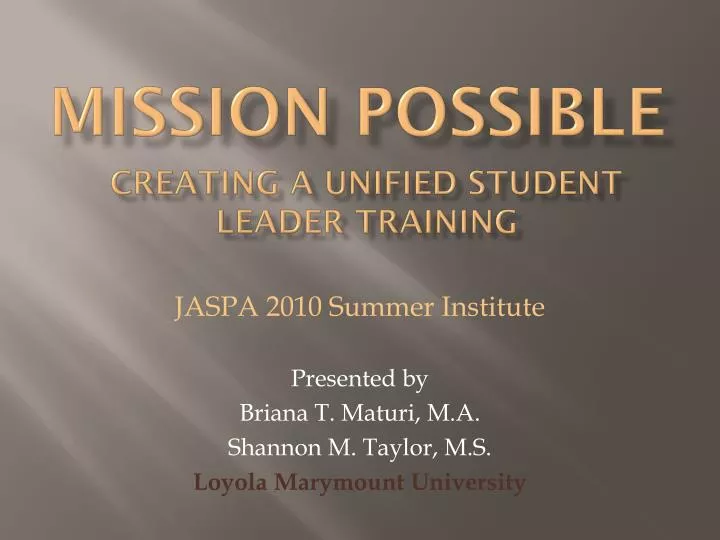PPT - Mission Possible PowerPoint Presentation, free download - ID:2262564