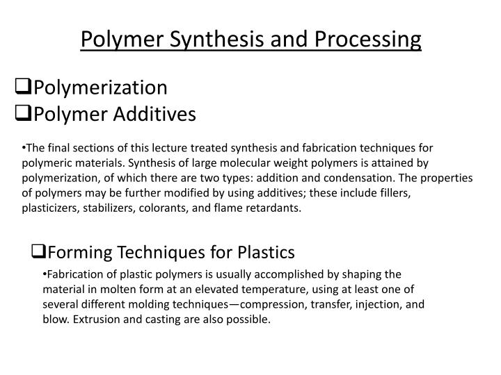 PPT - Lecture # 9 Polymer structure Characteristic ,Applications and ...