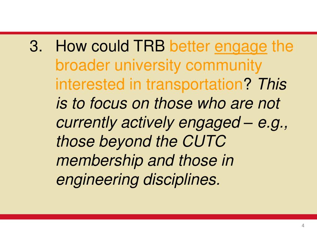 PPT - Enhancing TRB Engagement with University Transportation Community ...