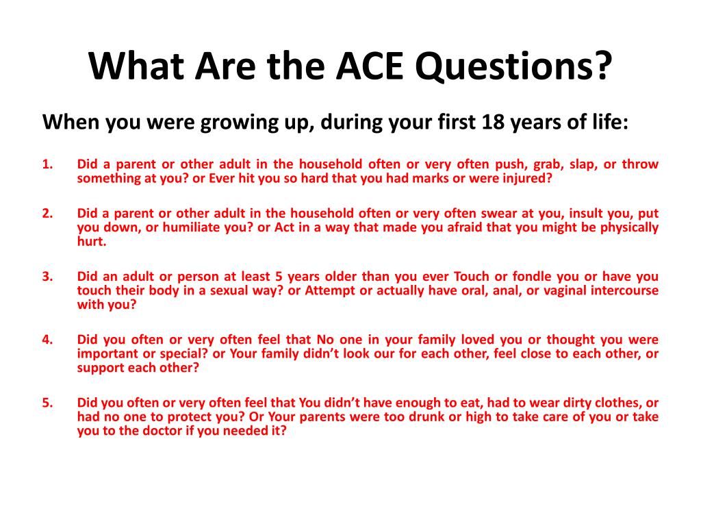 PPT - Adverse Childhood Experiences and their Relationship to Adult ...