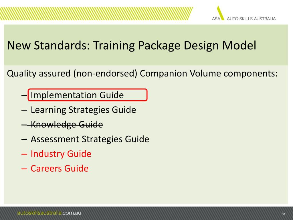 PPT - ASA RTO Forum: ‘New’ Training Package Standards and what they ...