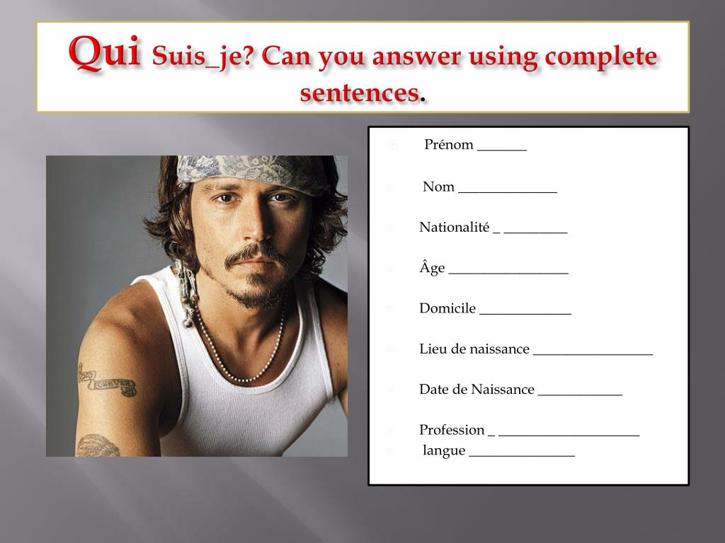 PPT - Qui Suis-je? Parler de soi et des autres PowerPoint Presentation ...
