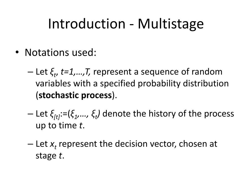 Ppt Introduction To Multistage Stochastic Programming Powerpoint