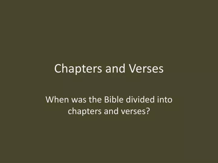 PPT - Chapters and Verses PowerPoint Presentation, free download - ID ...