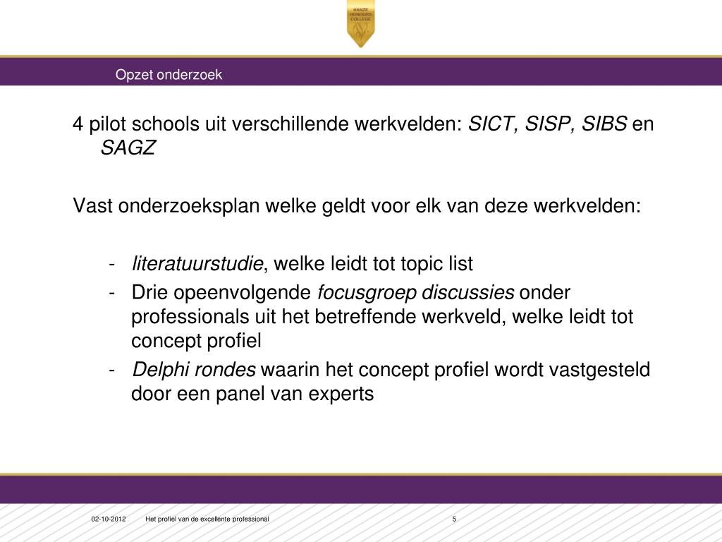 PPT - Het Profiel van de excellente professional: Een vertaalslag naar ...