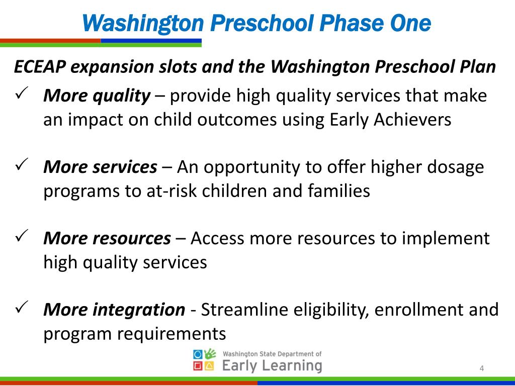 PPT - ECEAP Expansion & Washington Preschool New Opportunities for ...