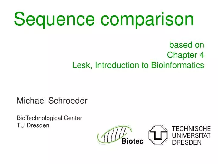 PPT - Sequence comparison PowerPoint Presentation, free download - ID ...