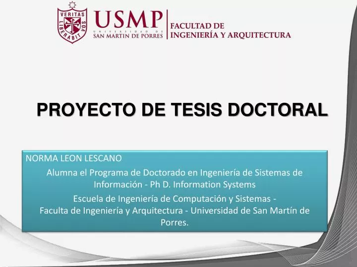 PPT - PROYECTO DE TESIS DOCTORAL PowerPoint Presentation, free download ...