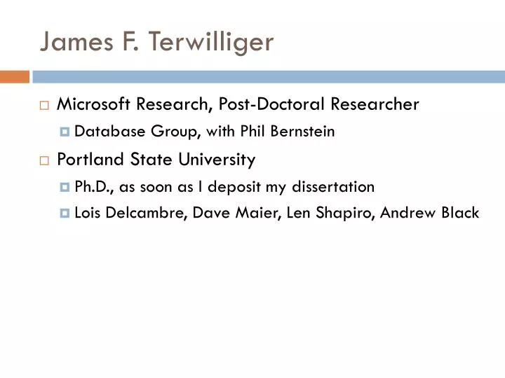 PPT - James F. Terwilliger PowerPoint Presentation, free download - ID ...