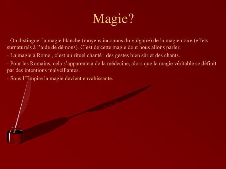 PPT - La magie PowerPoint Presentation - ID:2267130