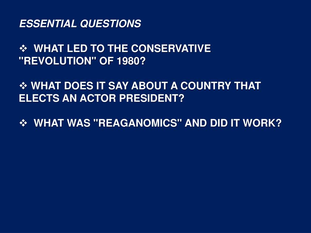 PPT - REAGAN "MORNING IN AMERICA"? (AND BUSH I ) aka “THE ‘ME’ DECADE ...