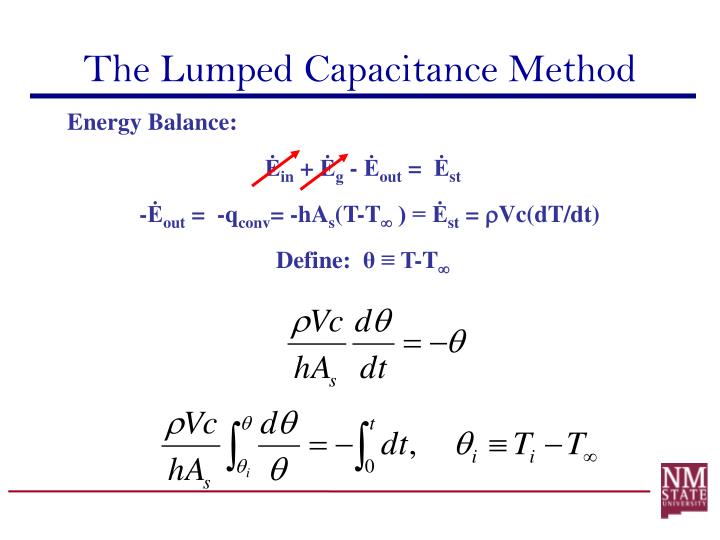 PPT - Transient Conduction: The Lumped Capacitance Method PowerPoint ...