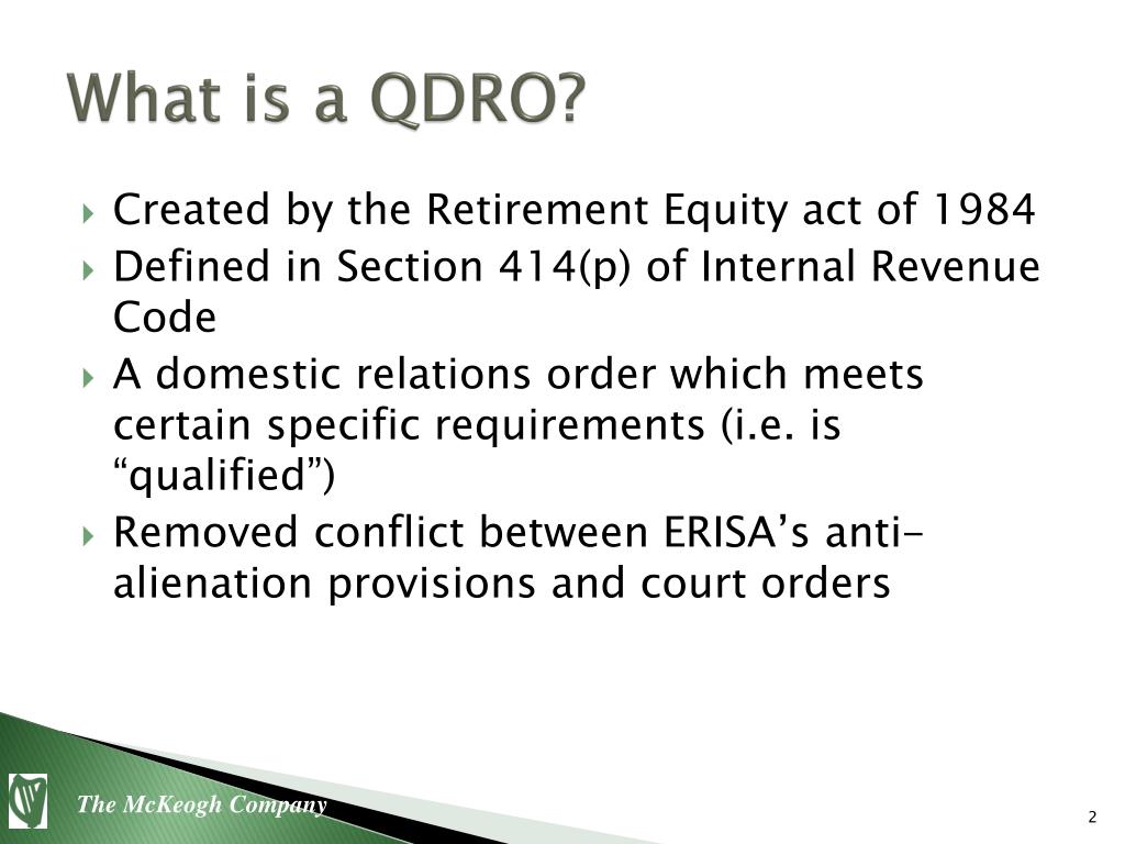 PPT - Actuarial Aspects of QDROs The Philadelphia Actuaries’ Club ...