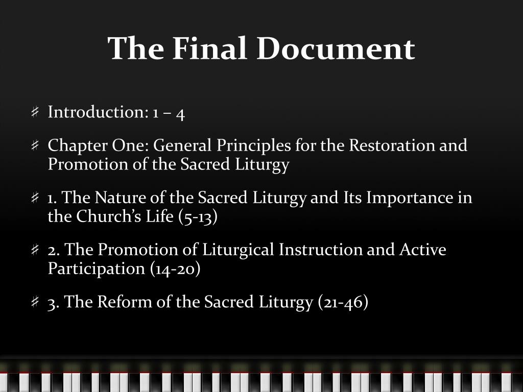 PPT - Vatican II: The Constitution on the Sacred Liturgy PowerPoint ...
